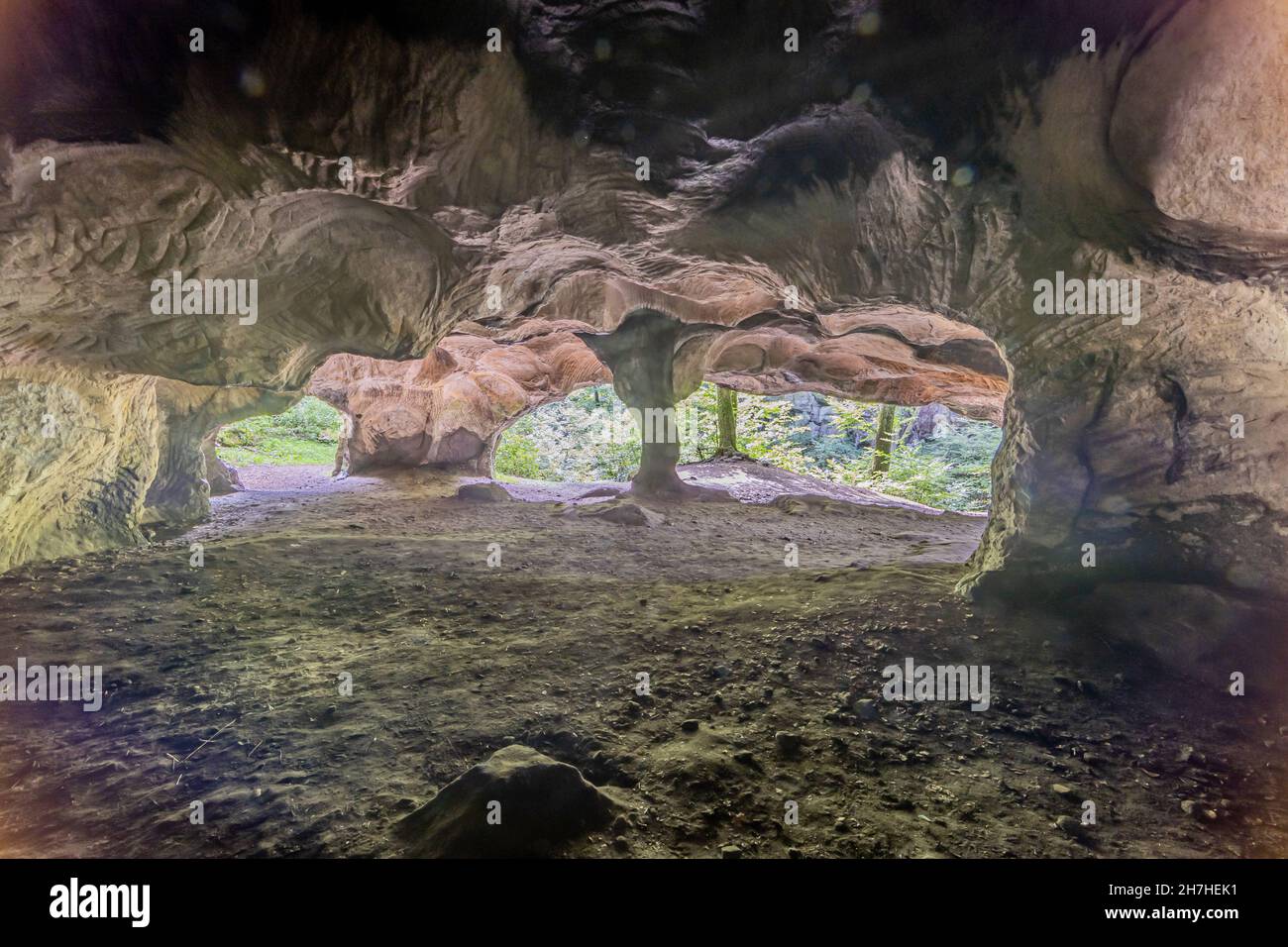 Rock formation Huel Lee or Hohllay an old quarry, hollow stone ...