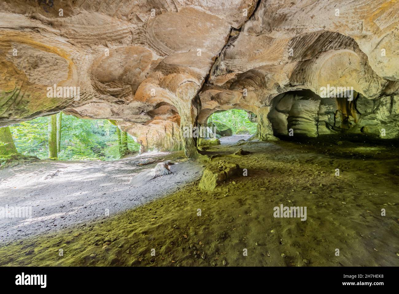 Rock formation Huel Lee or Hohllay, hollow stone, was a quarry ...
