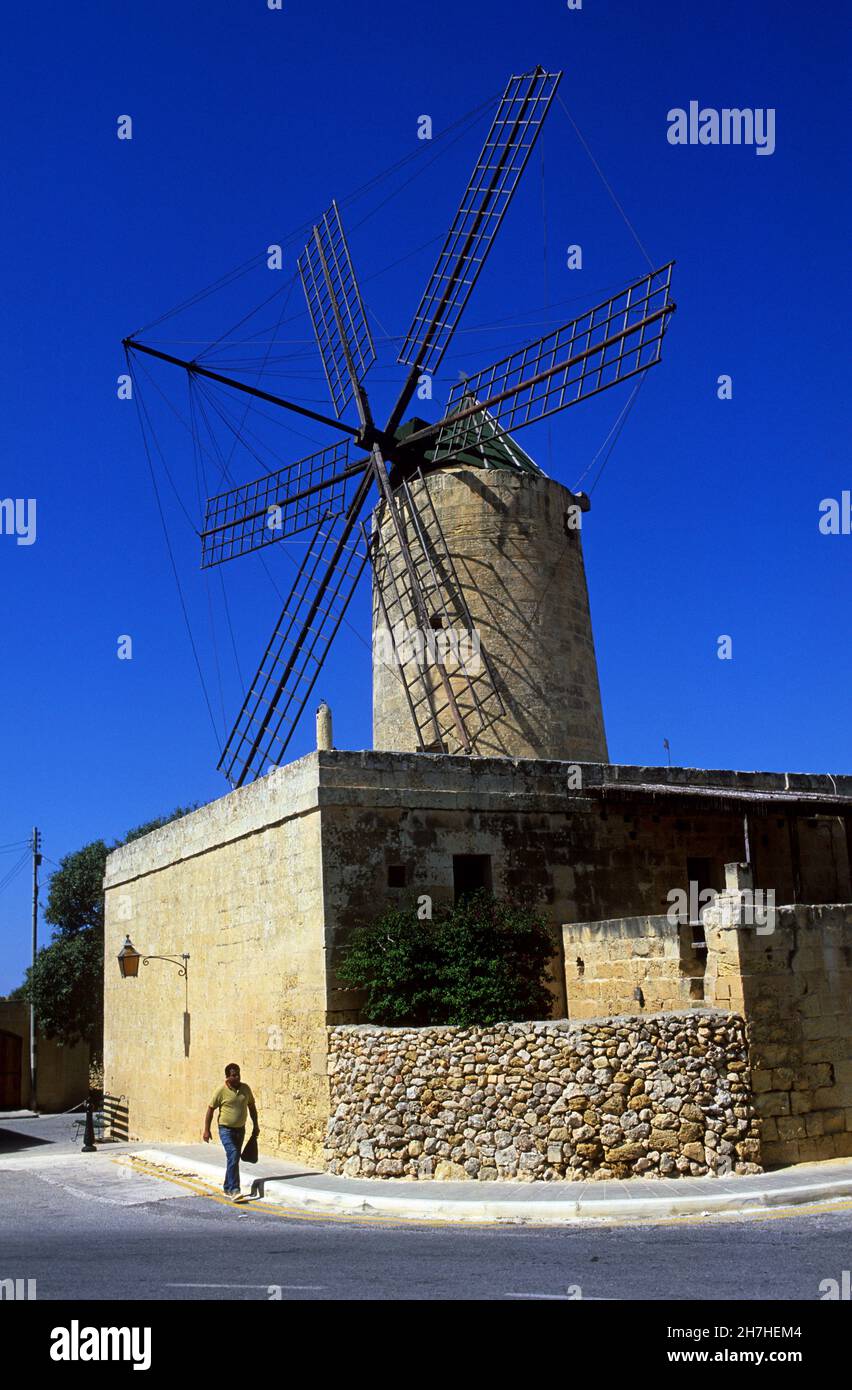 ISLAND OF GOZO, MALTA ISLAND, WINDMILL Stock Photo - Alamy