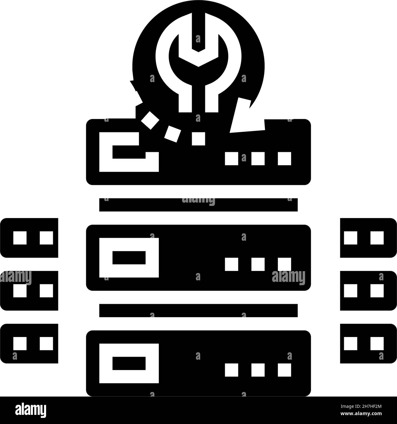 raid data recovery glyph icon vector illustration Stock Vector Image ...