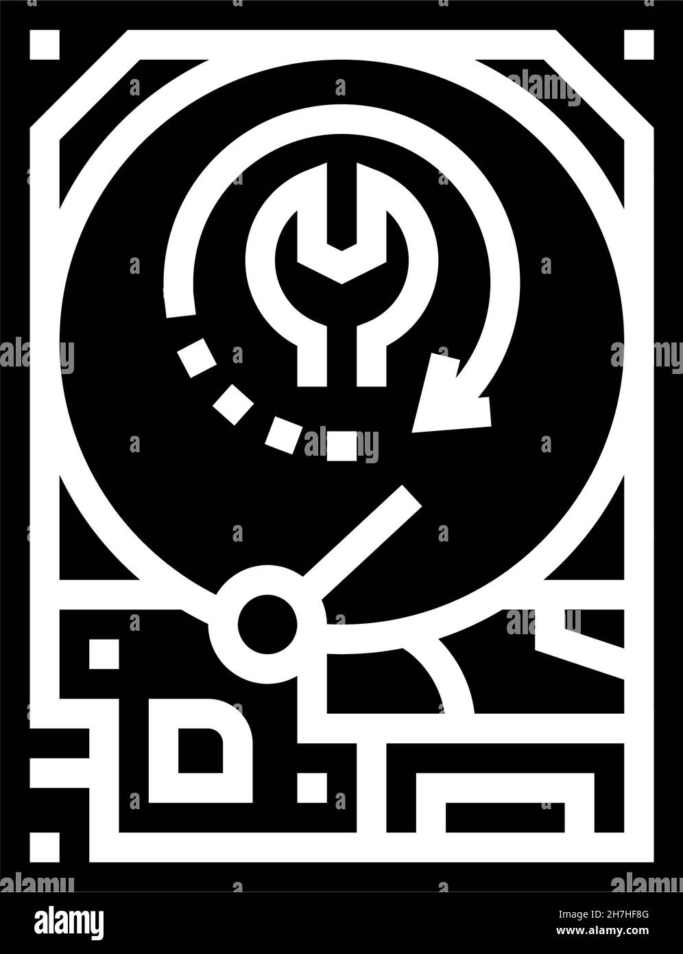 hard drive data recovery glyph icon vector illustration Stock Vector ...
