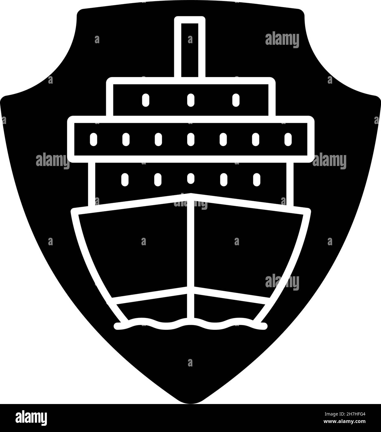 International marine shipping vessel protection black glyph icon Stock ...