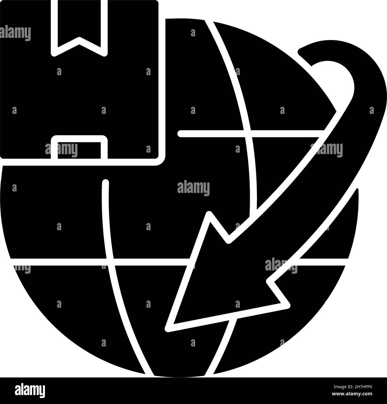 International order delivery professional service black glyph icon ...