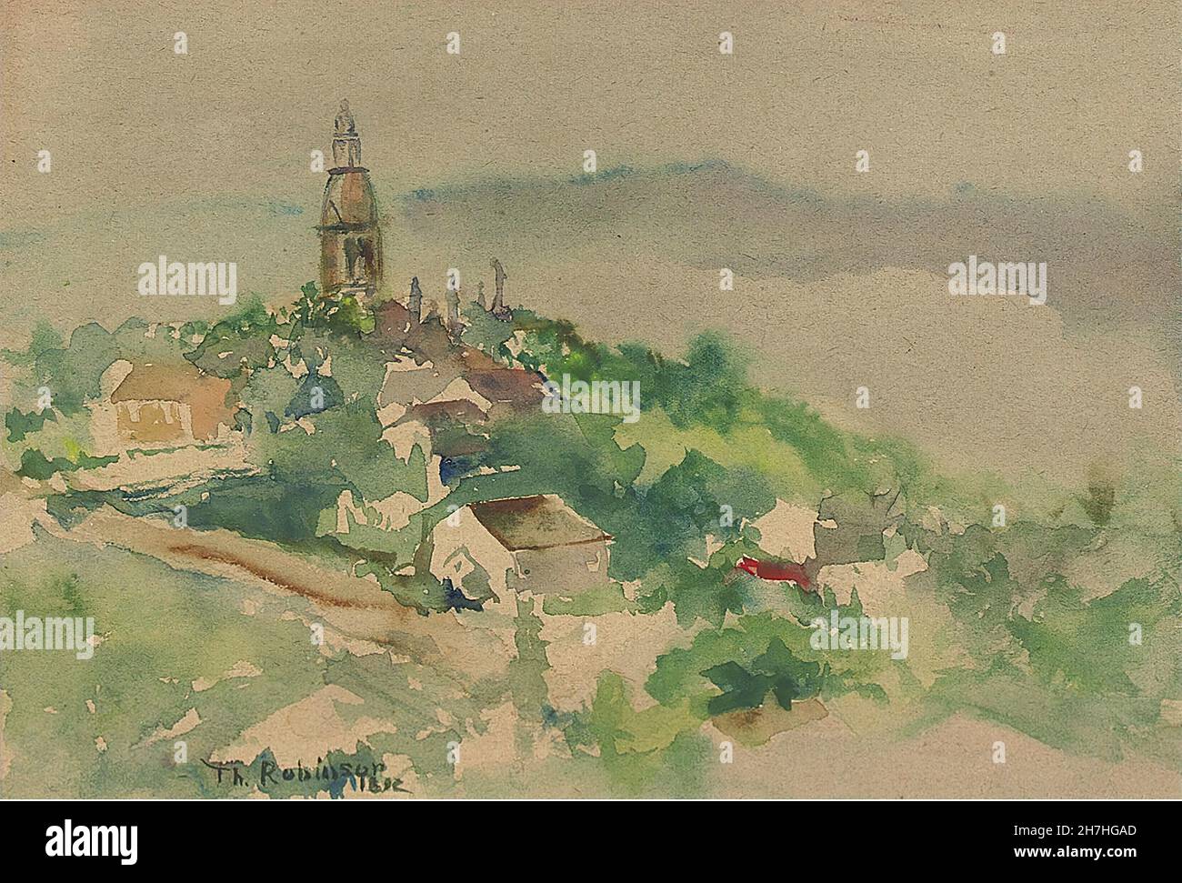 Theodore Robinson - Village Scene - 1892 Stock Photo - Alamy