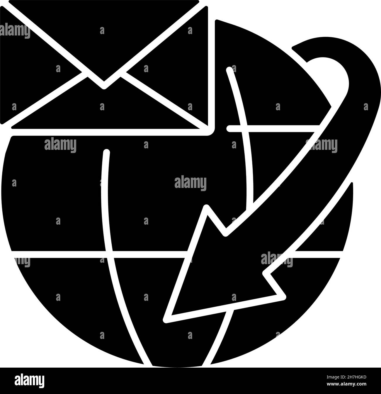 International mail shipping service black glyph icon Stock Vector Image ...