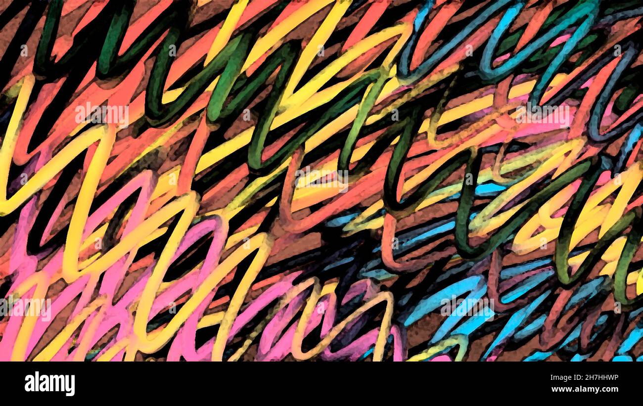 Brush strokes in chaotic order. Different colors in background ...