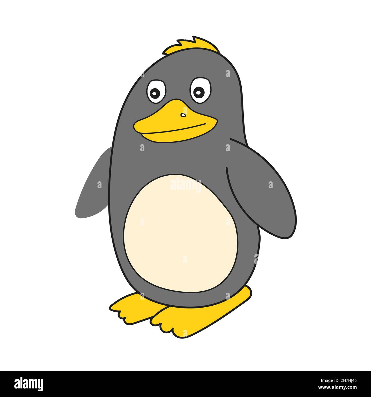 Simple cartoon icon. Vector illustration of Penguin cartoon for kids ...
