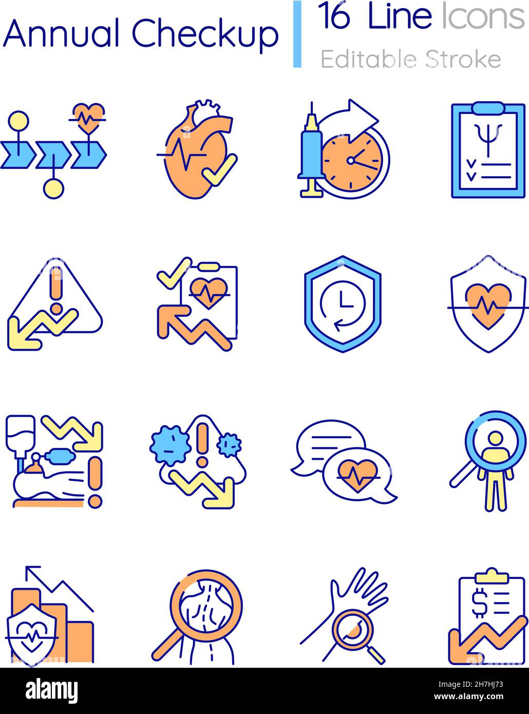 Annual checkup RGB color icons set Stock Vector Image & Art - Alamy