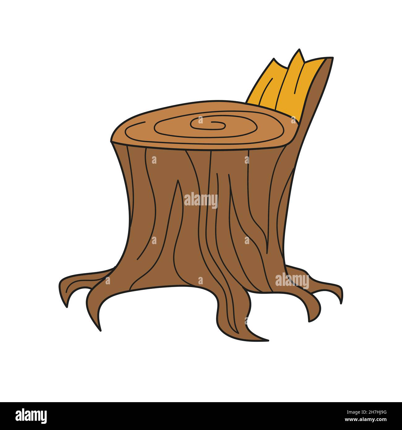 Simple cartoon icon. Cartoon Illustration of Funny Stump for Children ...