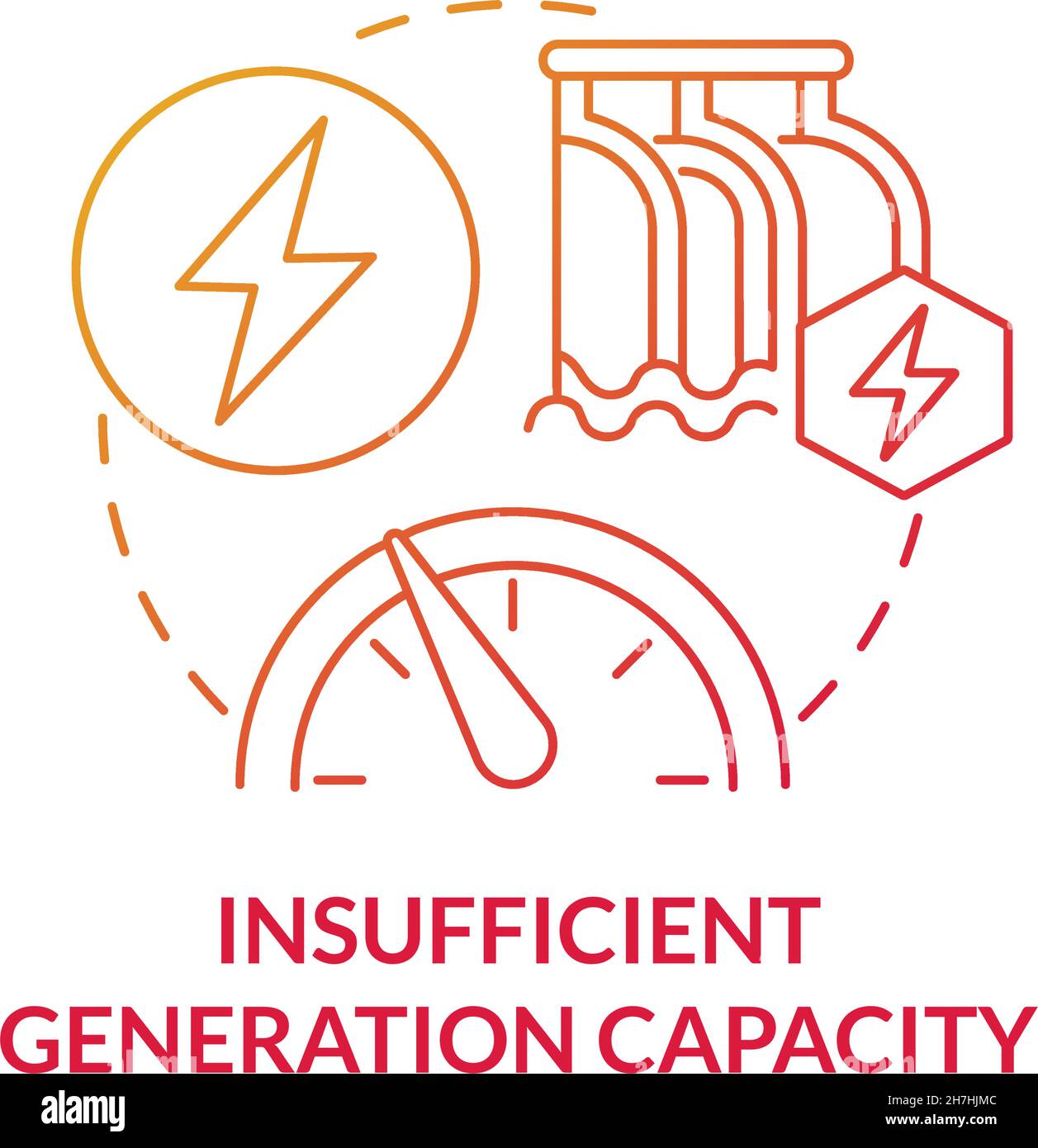 Insufficient generation capacity red gradient concept icon Stock Vector ... Insufficient generation capacity red gradient concept icon Stock Vector ...