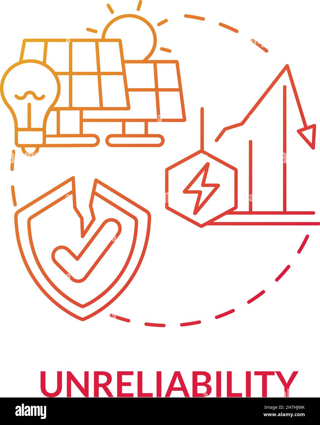 Unreliability red gradient concept icon Stock Vector Image & Art - Alamy