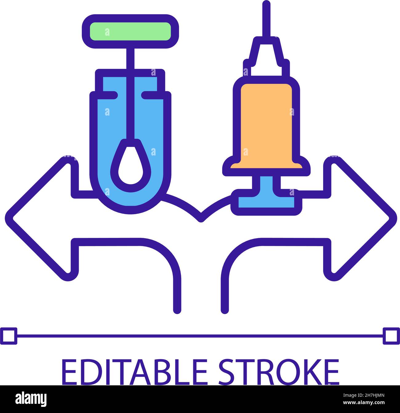 Providing vaccination proof and negative test RGB color icon Stock ...