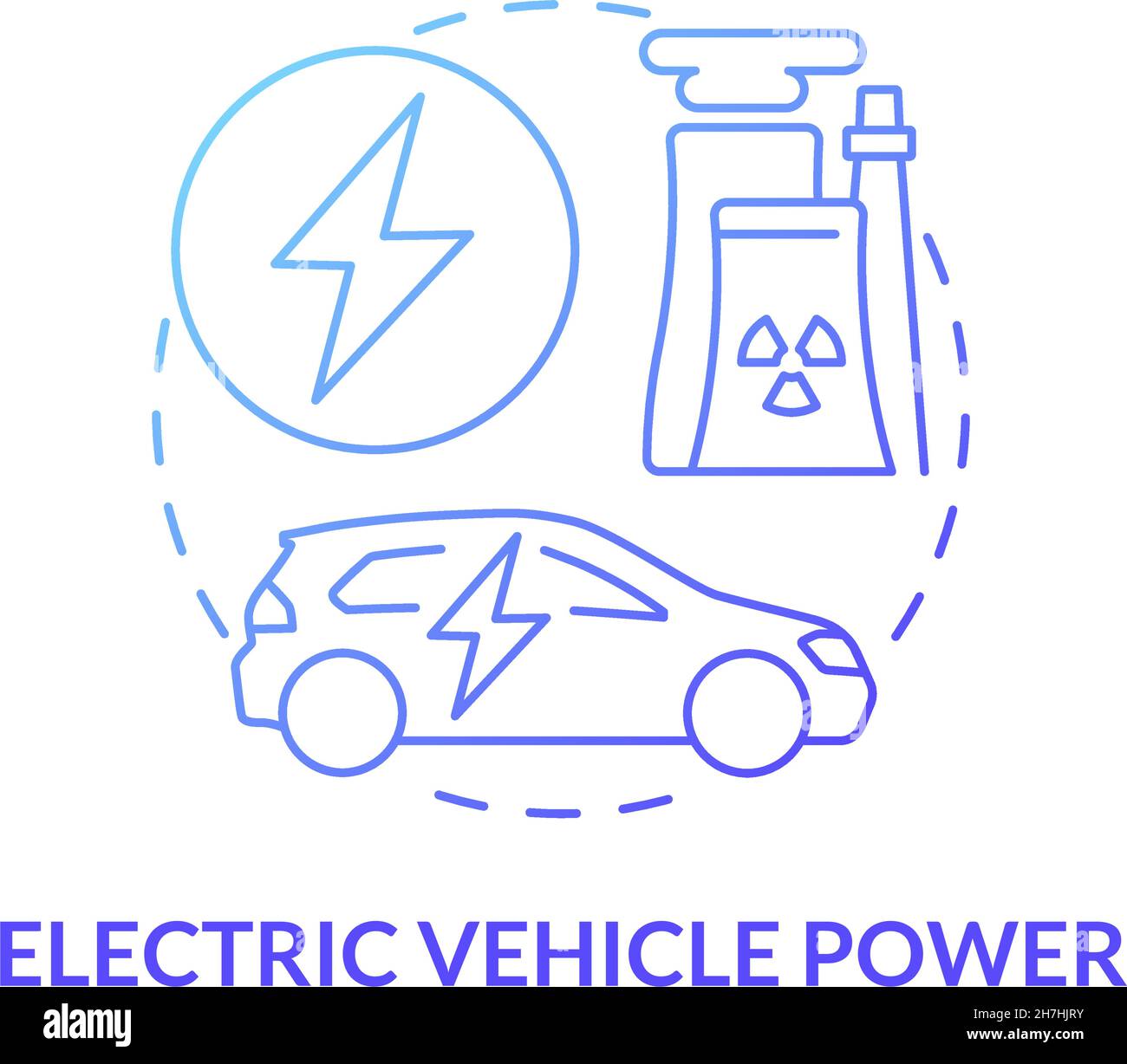 Electric vehicle power blue gradient concept icon Stock Vector Image ...