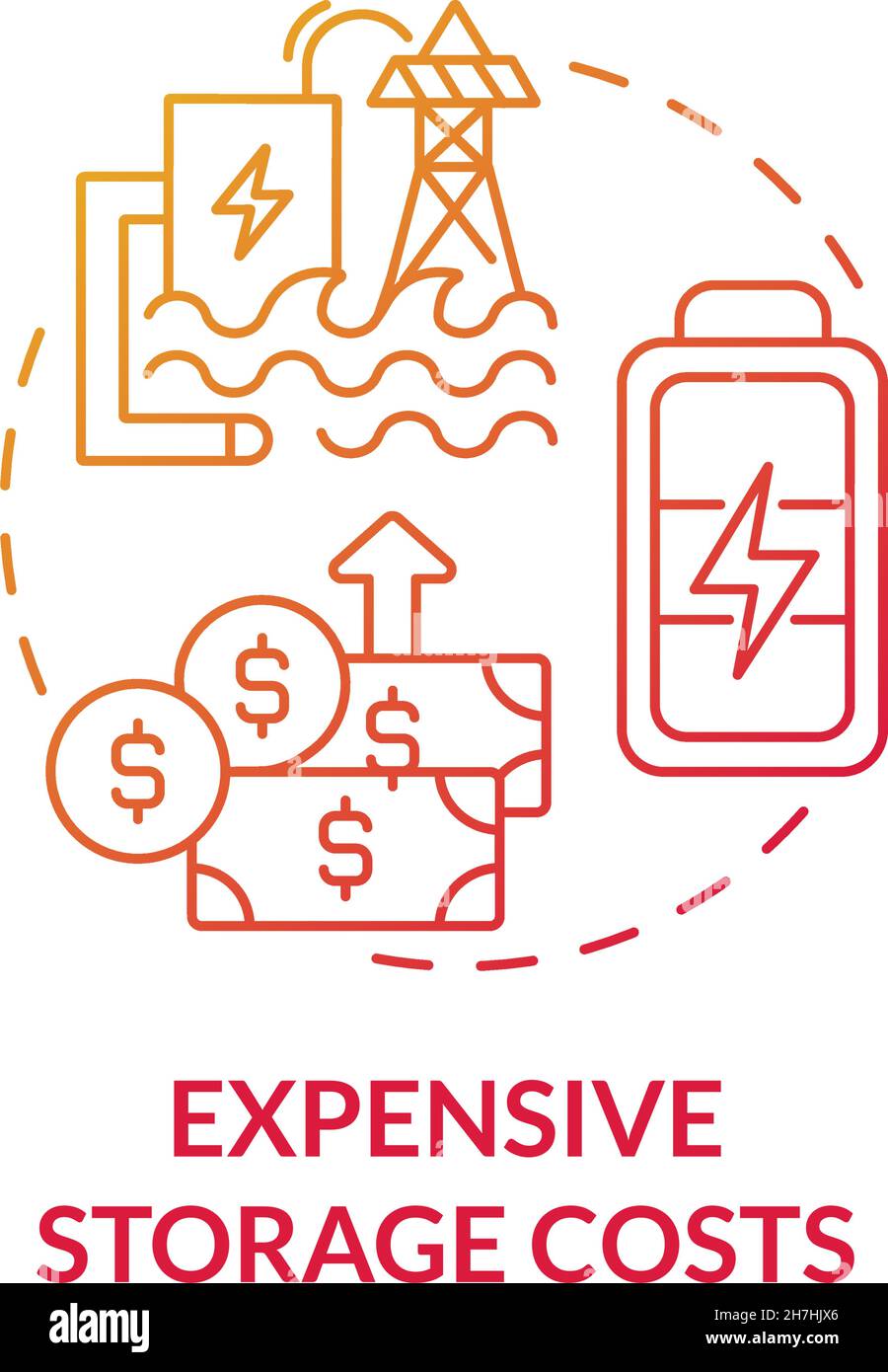 Expensive storage costs red gradient concept icon Stock Vector Image ...