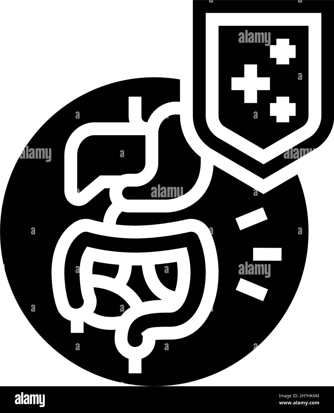 Digestive Tract Immunity Defense Glyph Icon Vector Illustration Stock
