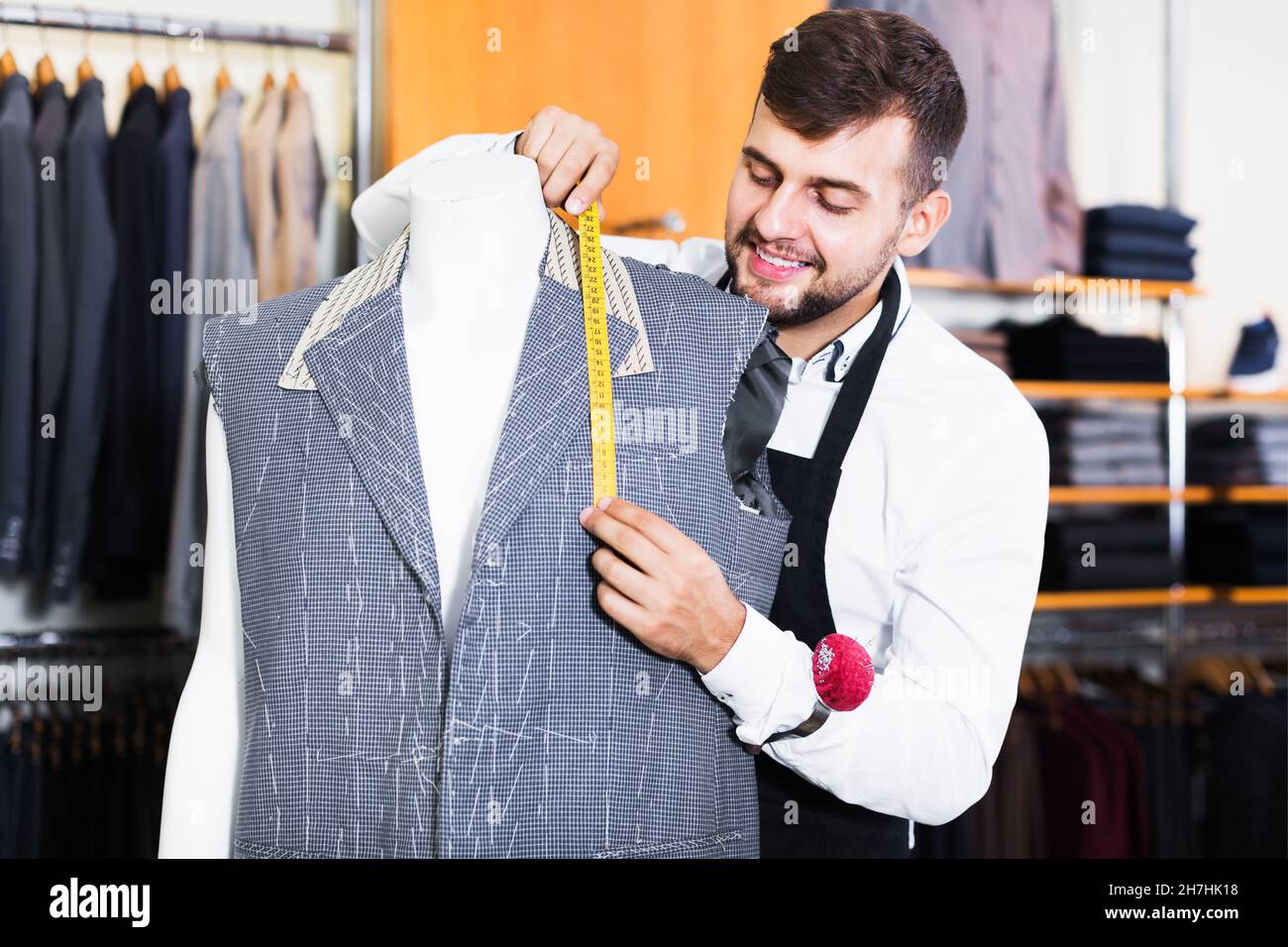Portrait smiling male tailor hi-res stock photography and images - Alamy