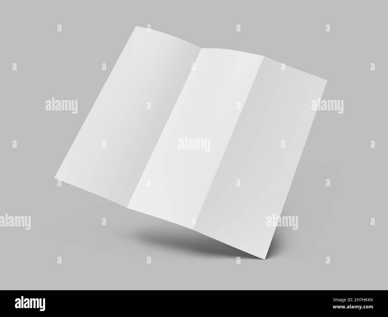Trifold Brochure Paper 3D Illustration Mockup Scene on Isolated ...