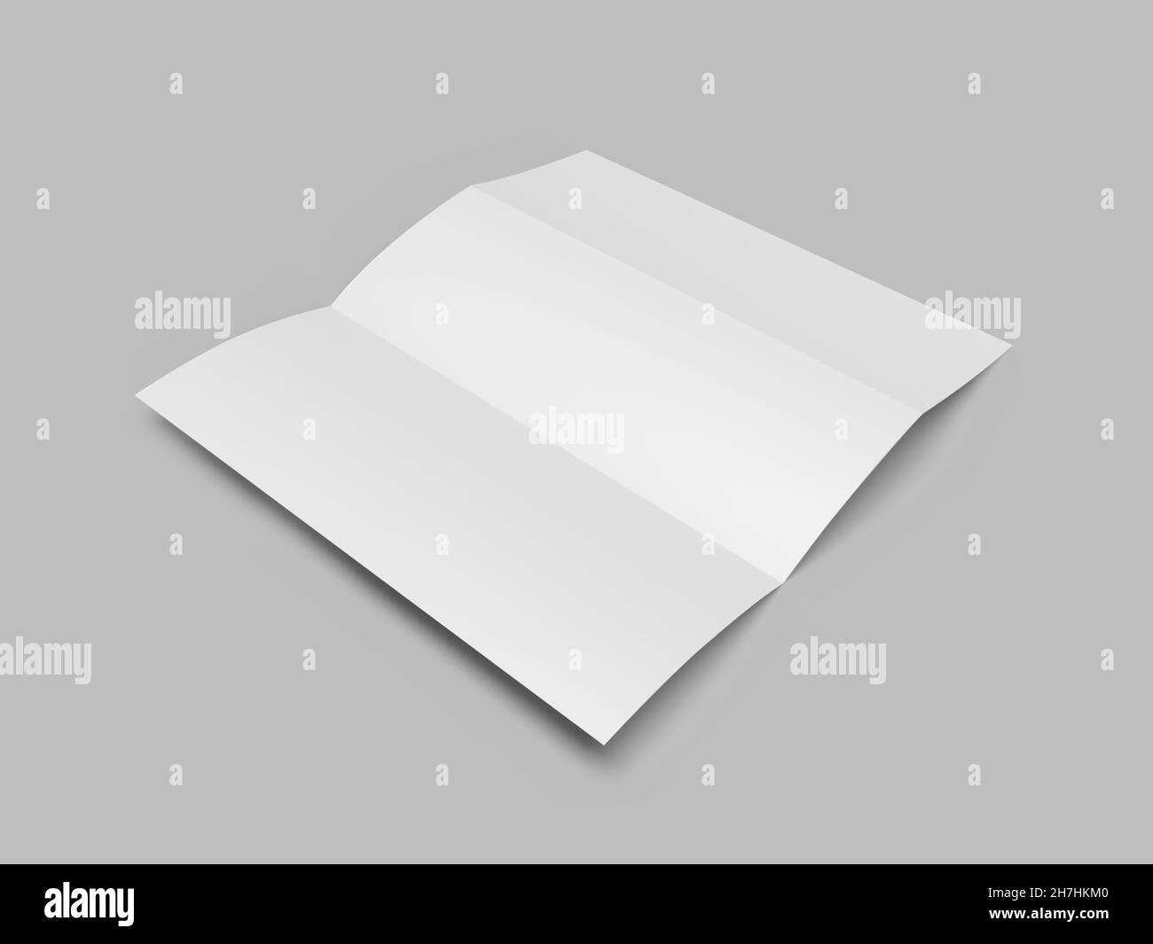 Trifold Brochure Paper 3D Illustration Mockup Scene on Isolated ...