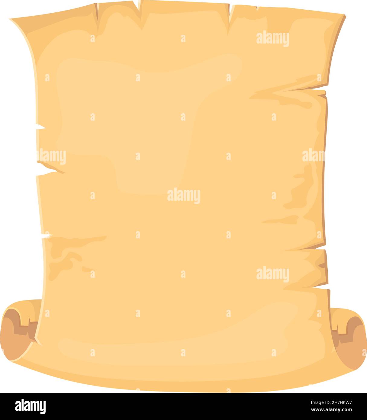 Folded parchment. Paper scroll for book or map, cartoon vector ...