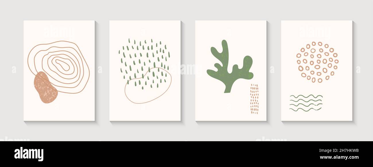 Abstract minimalist hand drawn vector posters. Contemporary wall art ...