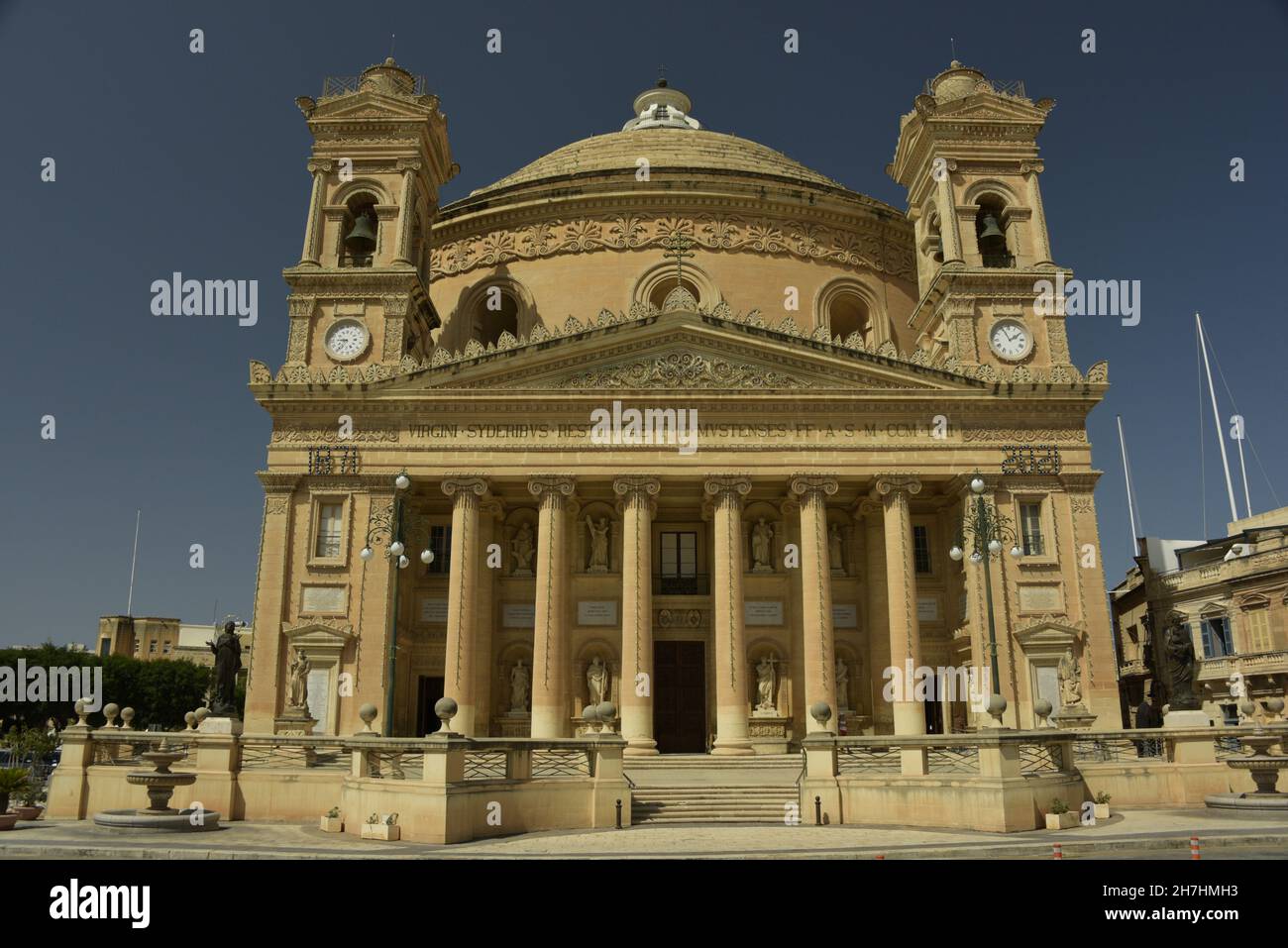 The church of the Assumption of Our Lady, known as the Mosta rotunda or Mosta Dome, Malta Stock ...