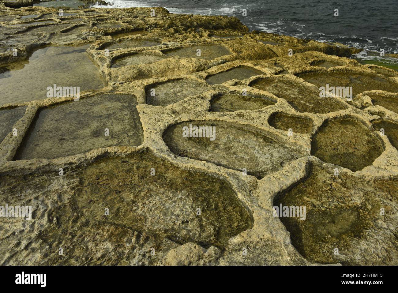 Salt pad in Marsaskala, Malta, Europe Stock Photo - Alamy
