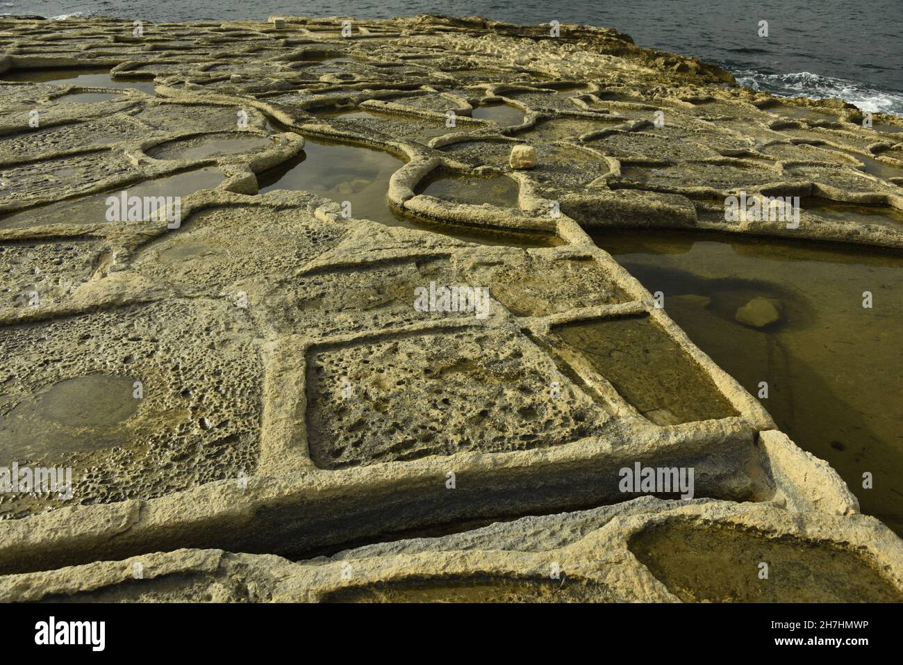 Salt pad in Marsaskala, Malta, Europe Stock Photo - Alamy