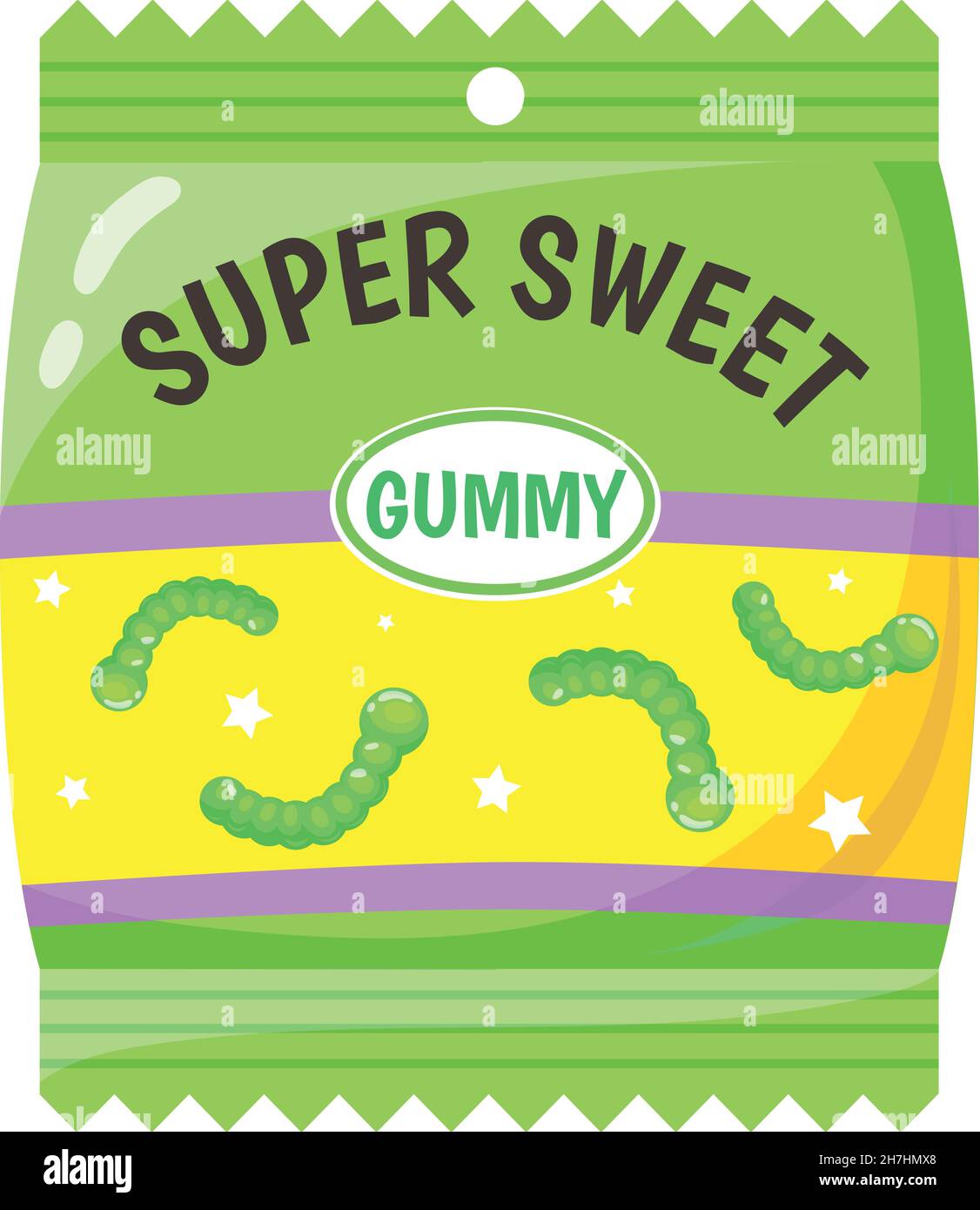Gummy candies pack. Jelly fruit sweets, cartoon abstract vector ...