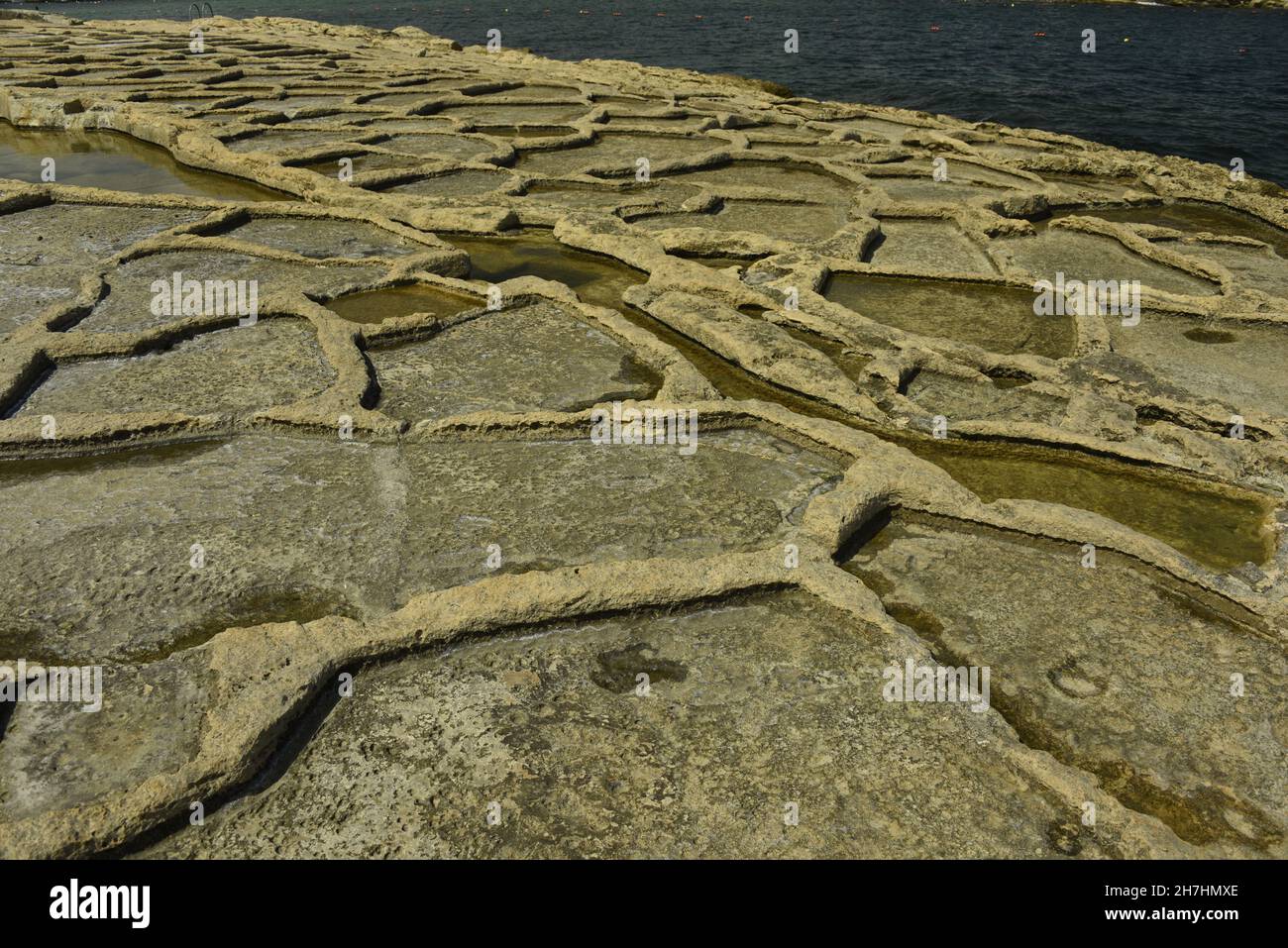 Salt pad in Marsaskala, Malta, Europe Stock Photo - Alamy