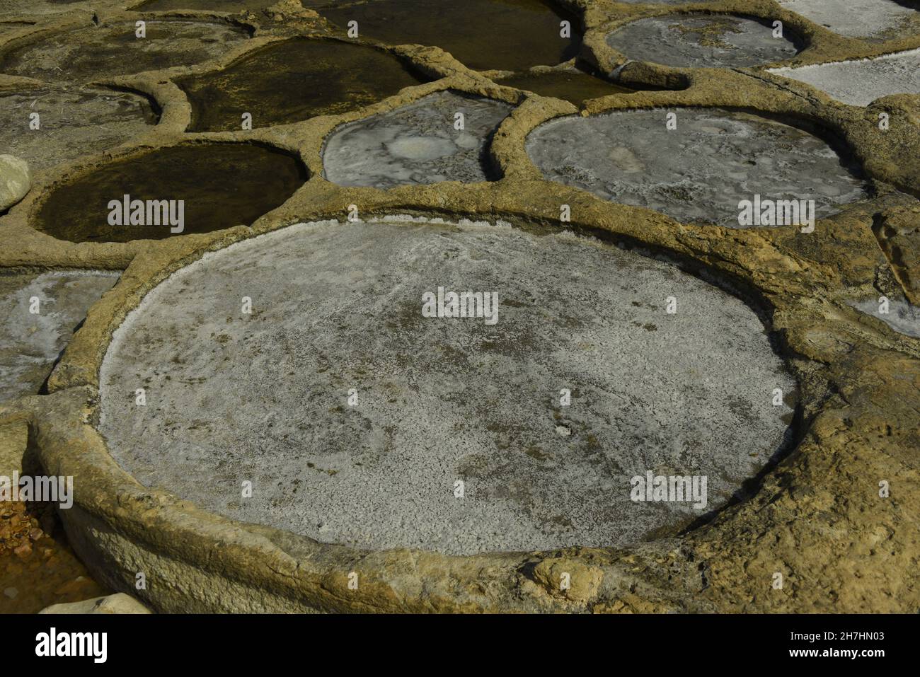 Salt pad in Marsaskala, Malta, Europe Stock Photo - Alamy