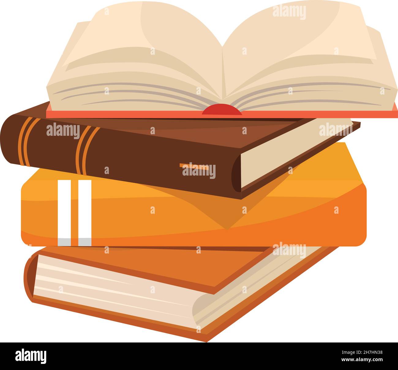 Heap textbooks. Cartoon pile objects of academic knowledge for cover ...