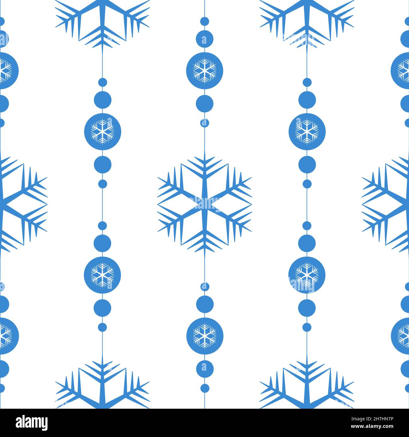 Simple blue snowflake on white background, christmas seamless pattern ...