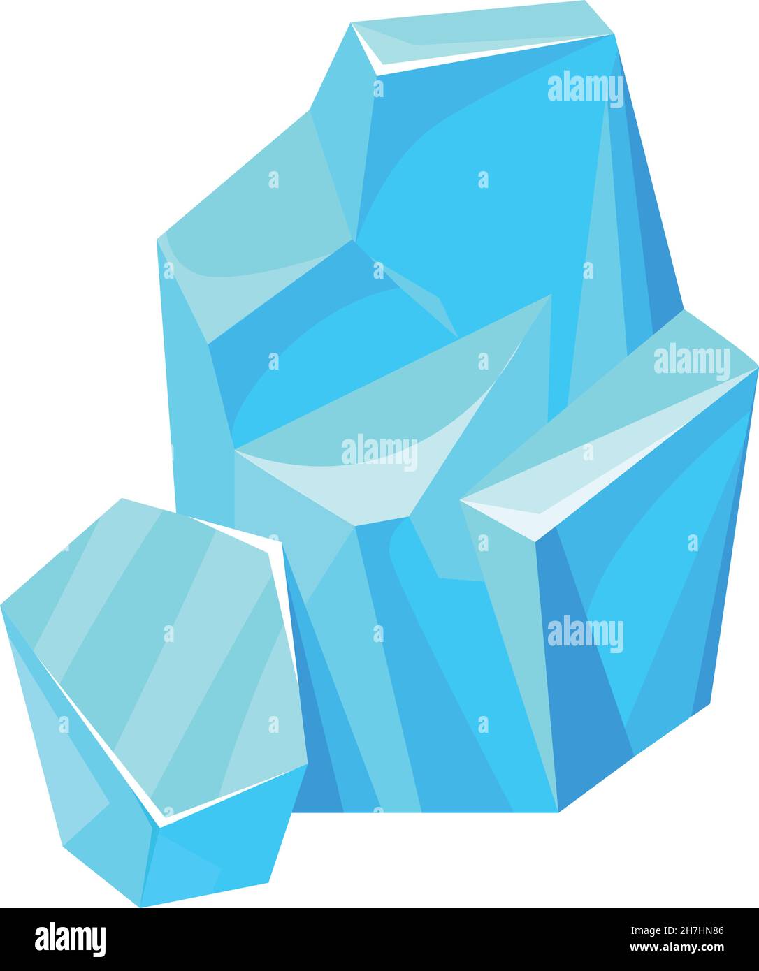 Ice cliff. Cool pieces for game in snowball, cartoon flat vector ...
