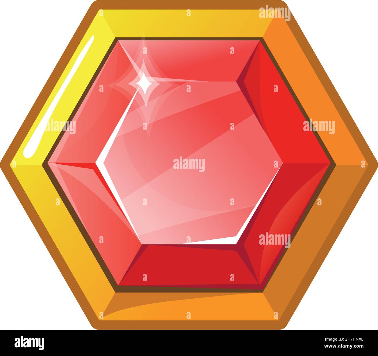 Magic red stone. Game award stones in frame shape from colourful ...