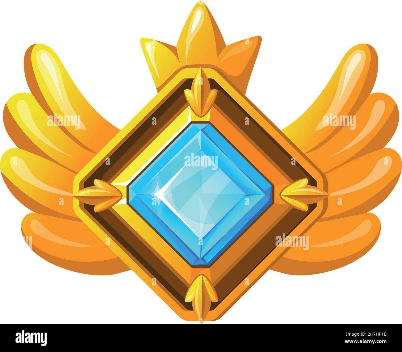 Medal with crown. Gold achievement, regal award in game designs ...