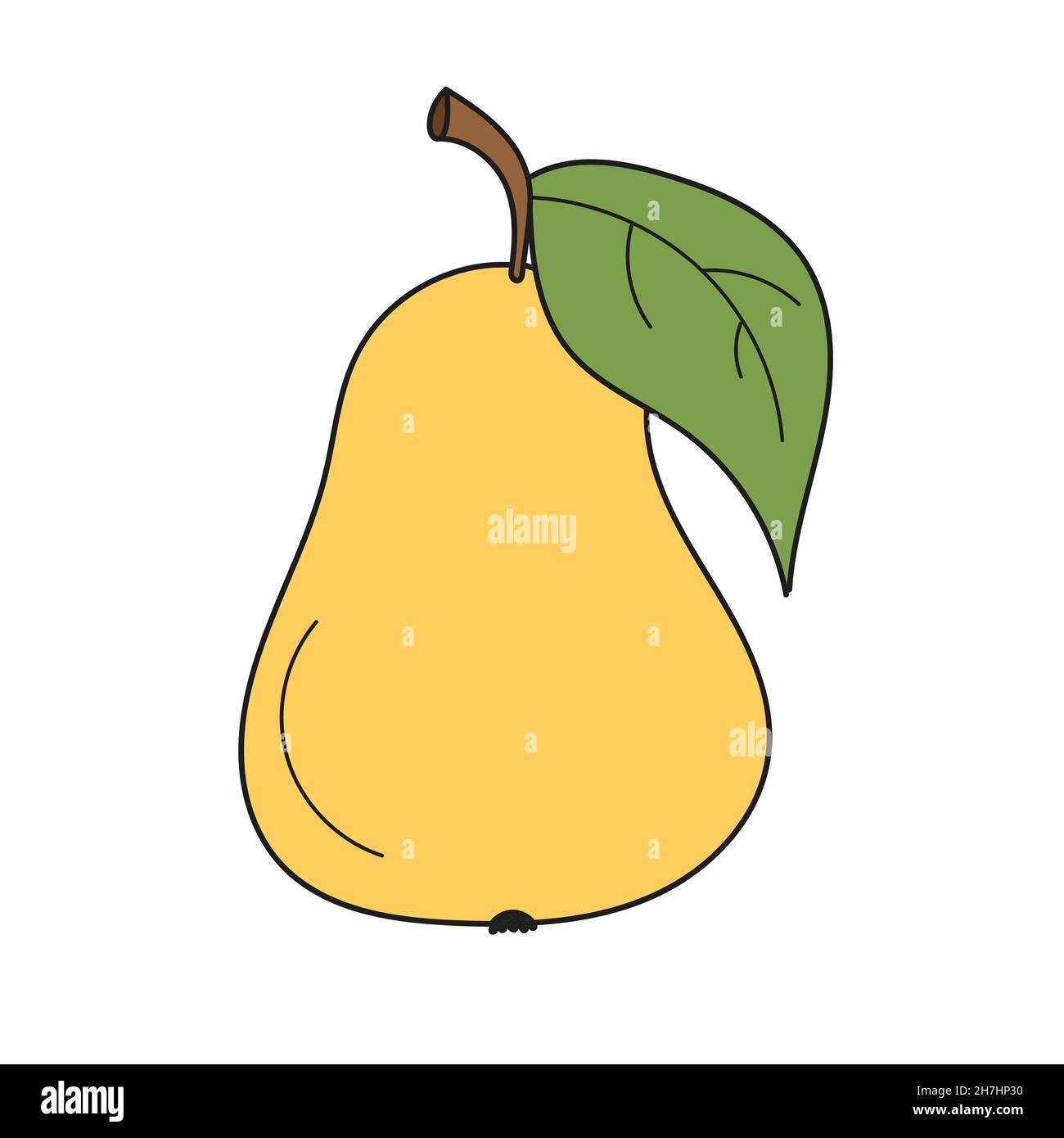 Simple cartoon icon. Pear icon. Isolated object. Pear logo. Vector ...
