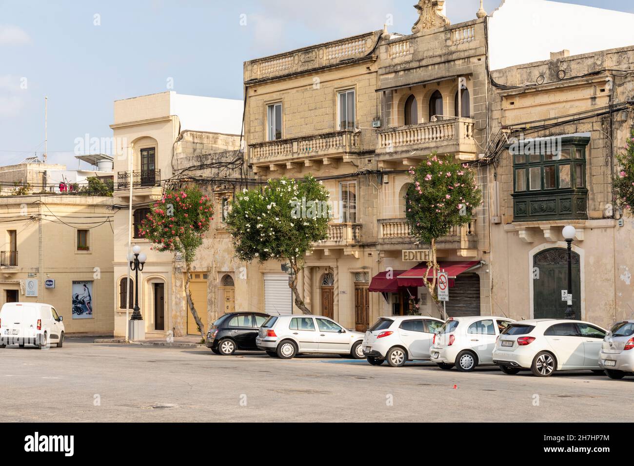 Traditional Maltese architecture in Pjazza San Nikola, Siġġiewi, Malta ...