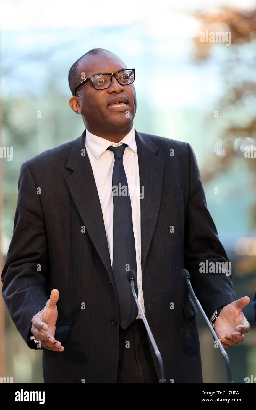 Business Secretary Kwasi Kwarteng during a visit to AstraZenaca to ...