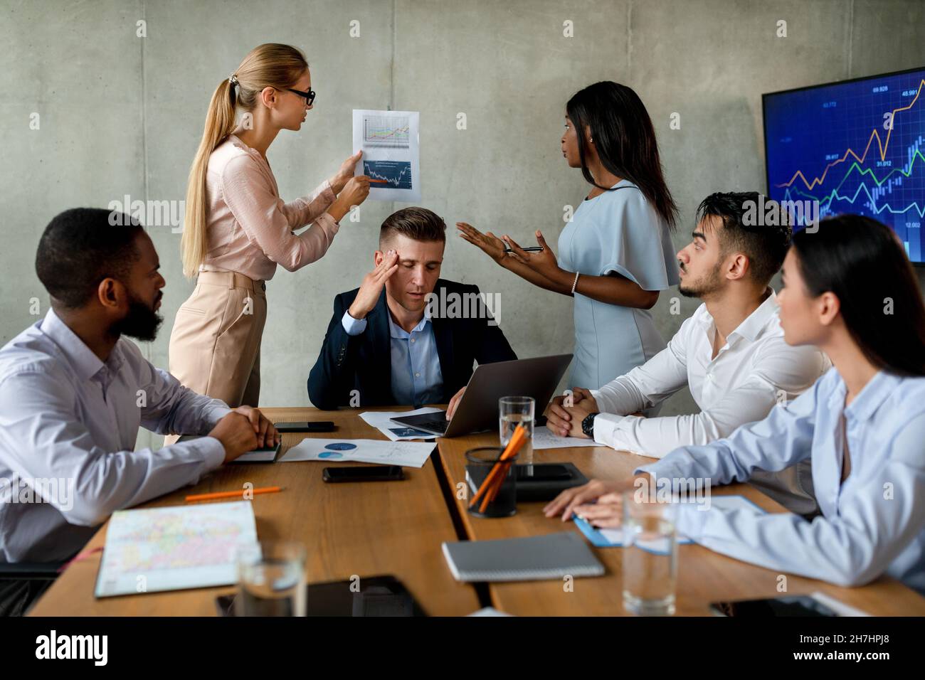 Conflicts At Workplace. Businss Team Suffering Communication Problem ...