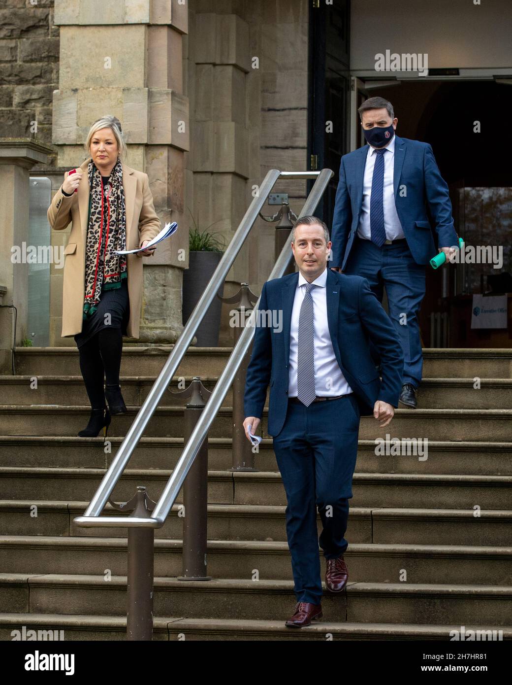 (left to right) Deputy First Minister Michelle O’Neill, First Minister ...