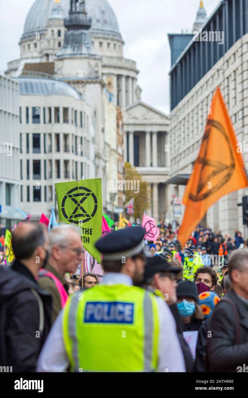 Climate activists gather and march during Extinction Rebellion’s Rise ...