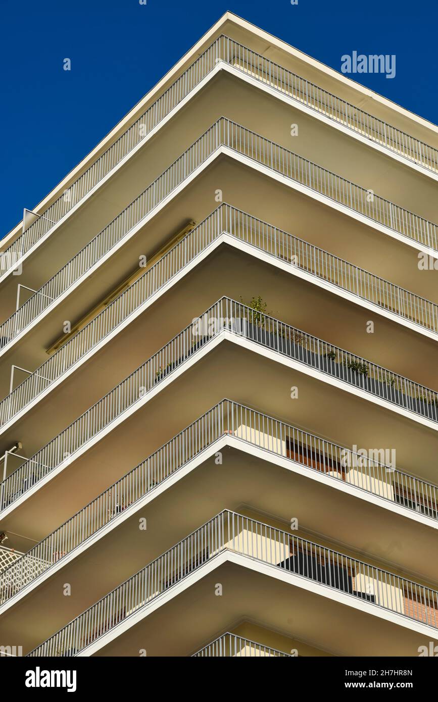 Modern residential architecture, block with balconies Stock Photo - Alamy