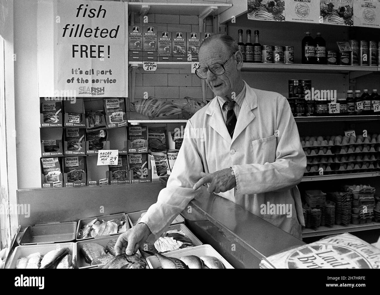 Fishmonger UK 1991 Stock Photo - Alamy