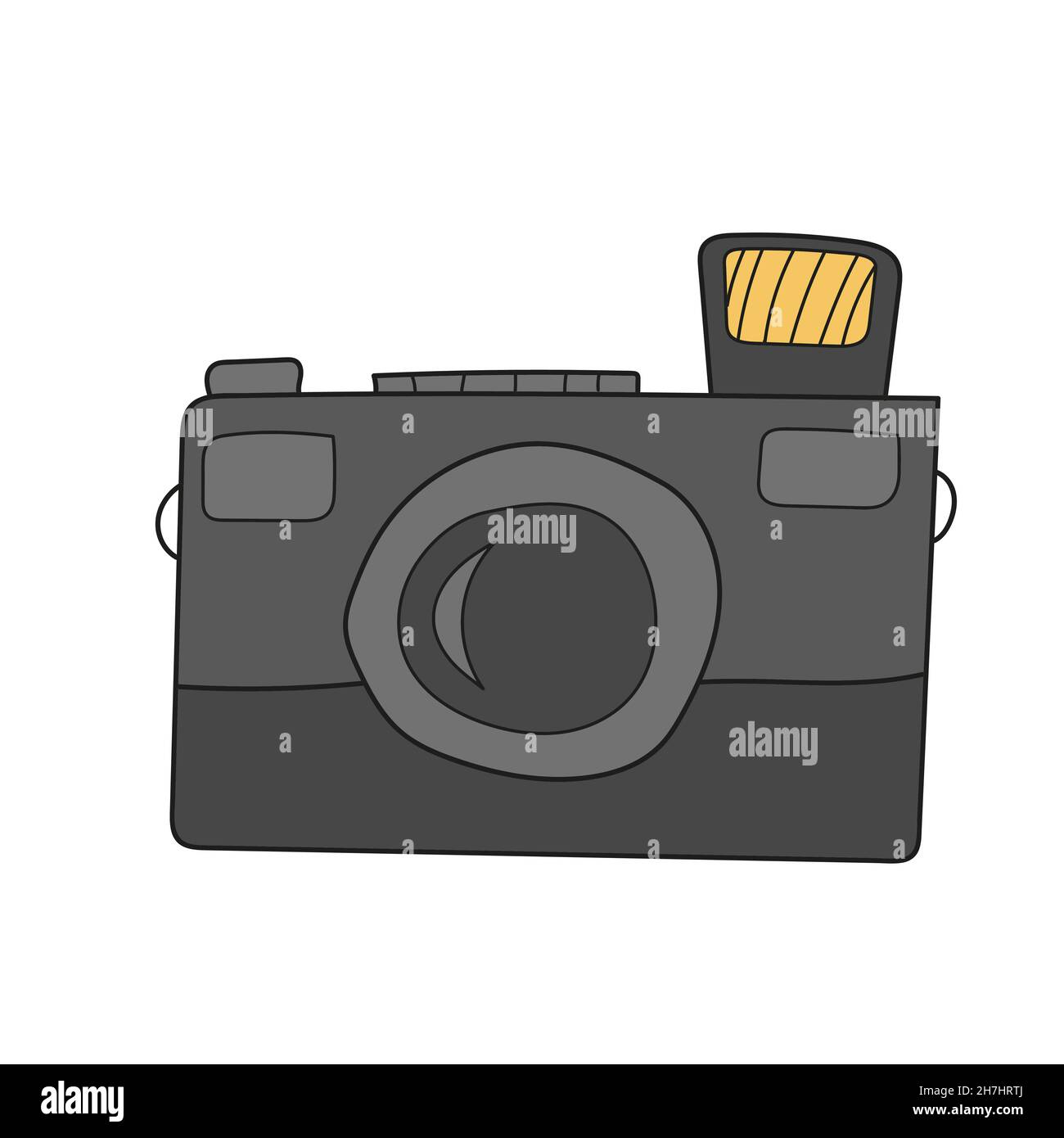 Simple cartoon icon. Camera. Simple art. Vector hand drawn illustration ...