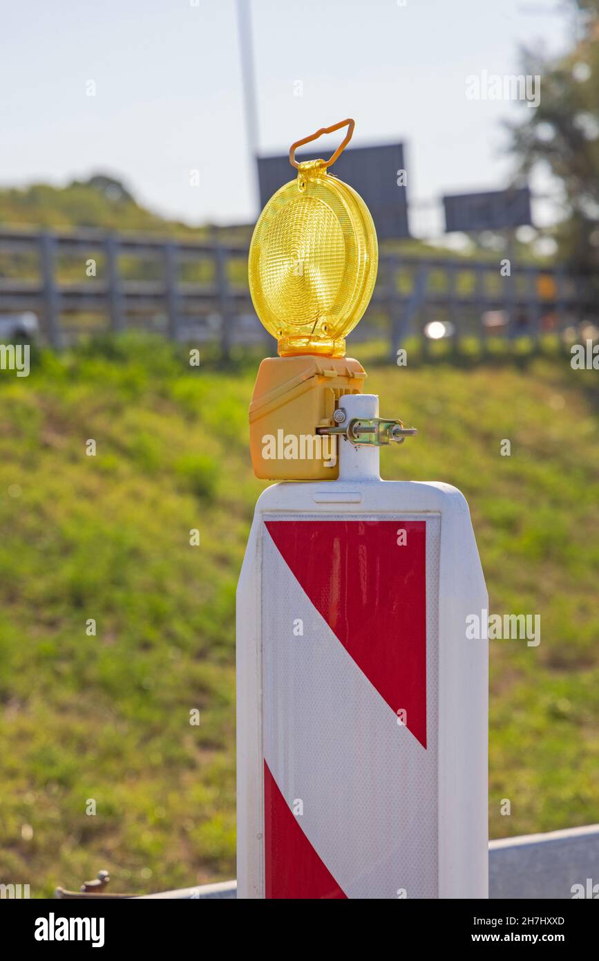 Flashing Beacon Light Warning Road Construction Safety Stock Photo - Alamy