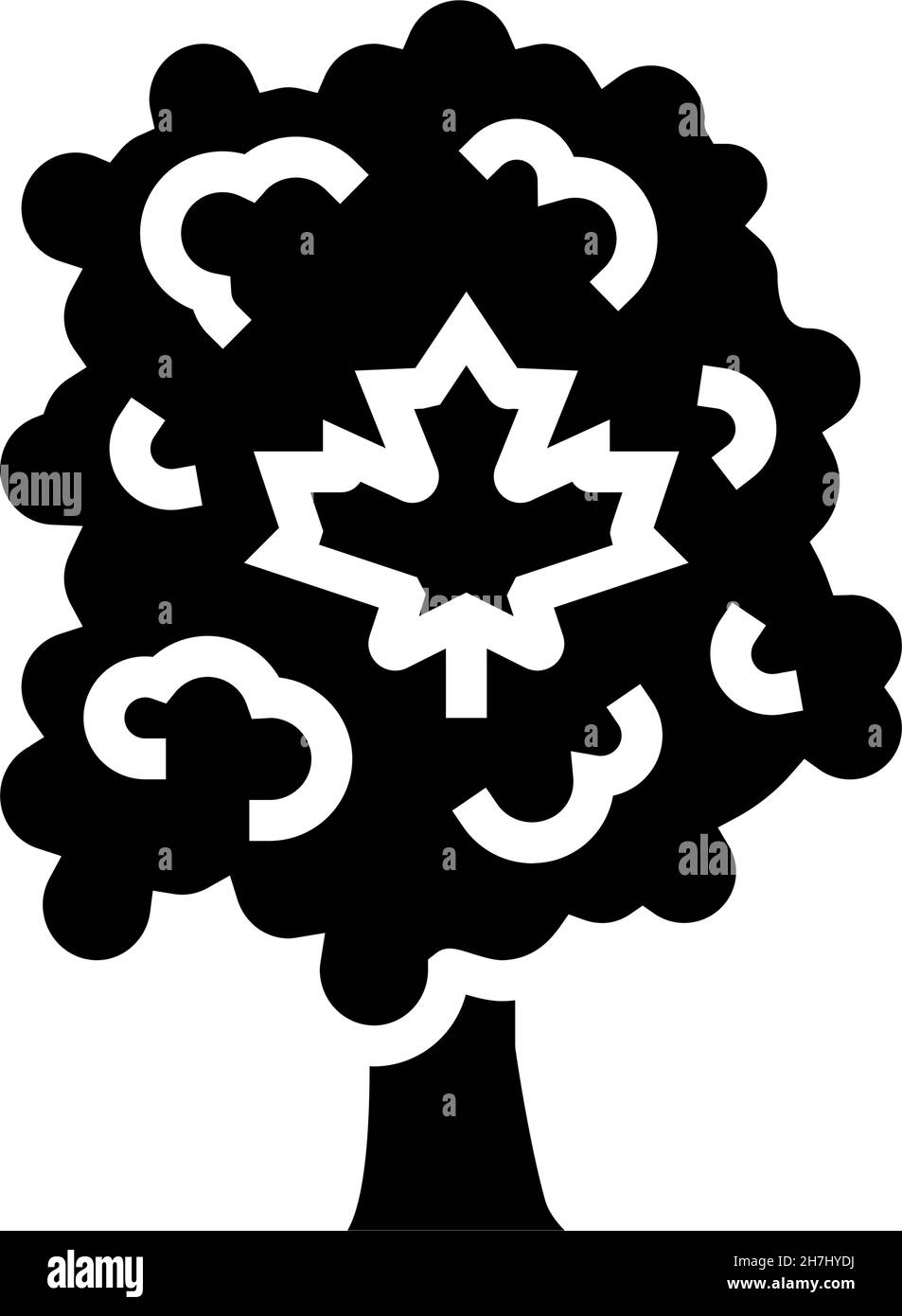 maple tree glyph icon vector illustration Stock Vector Image & Art - Alamy