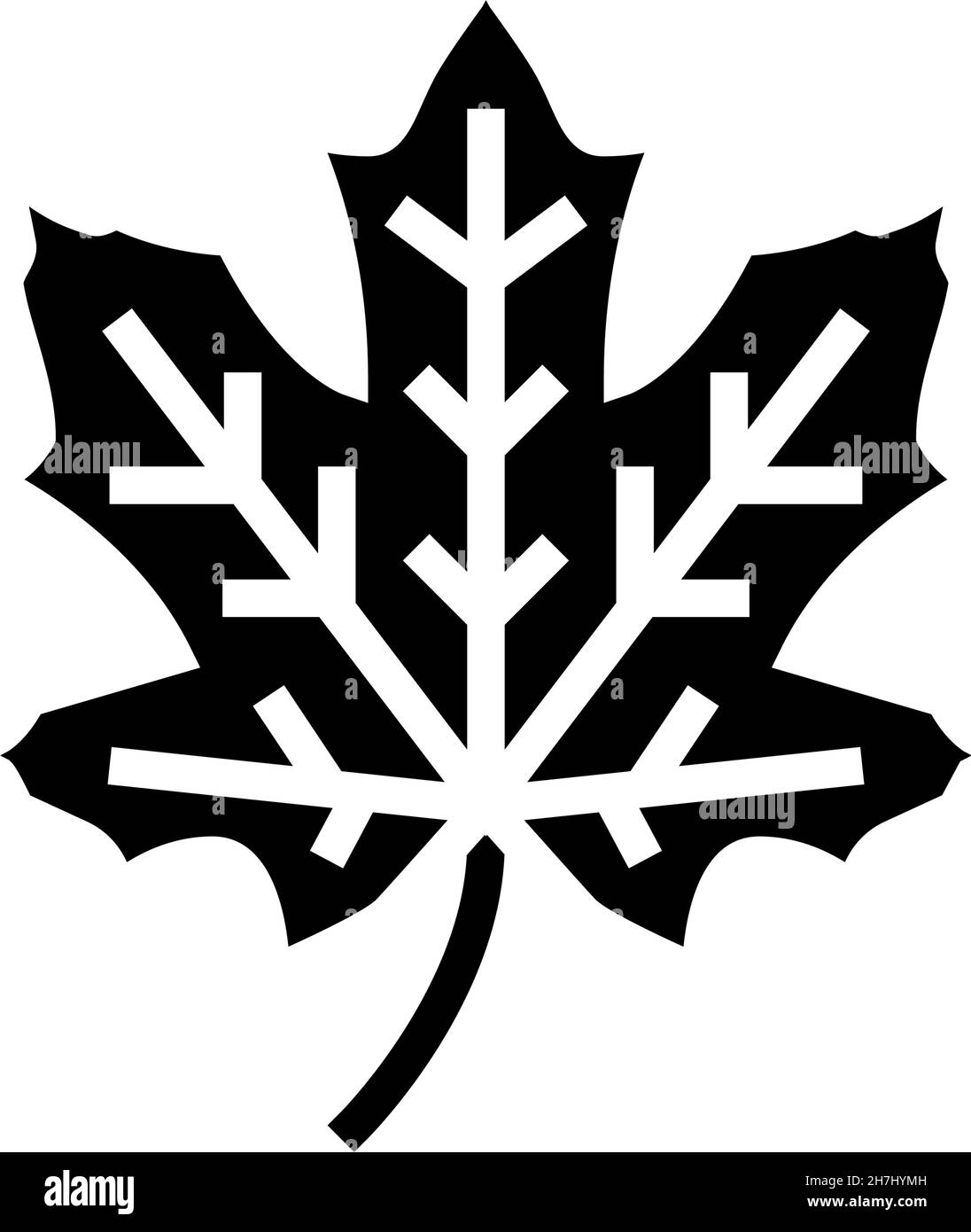 maple tree leaf glyph icon vector illustration Stock Vector Image & Art - Alamy