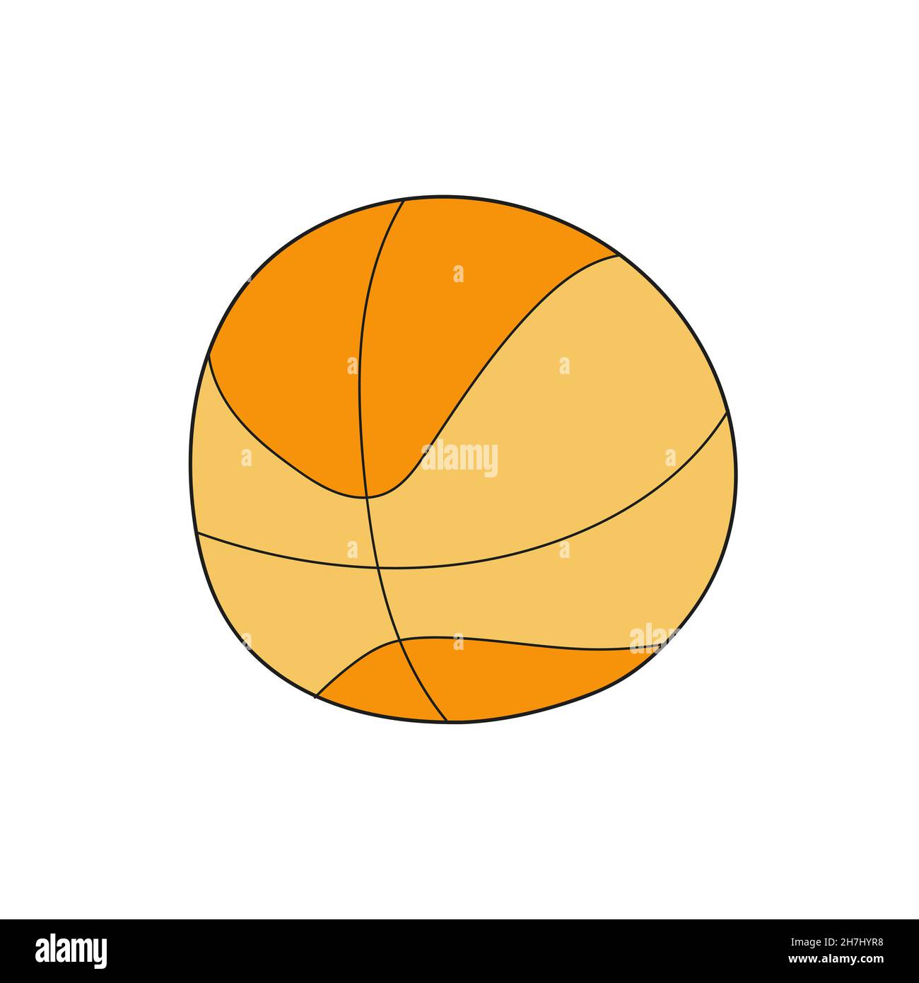 Simple cartoon icon. Basketball ball. Vector hand drawn illustration on ...