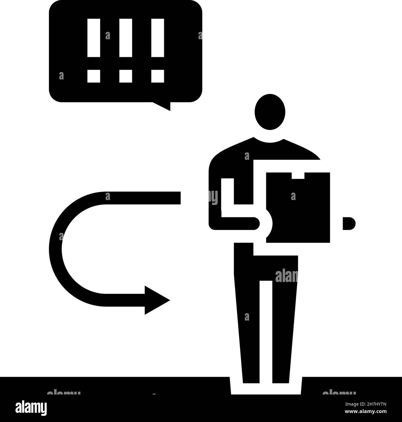 return parcel glyph icon vector illustration Stock Vector Image & Art ...