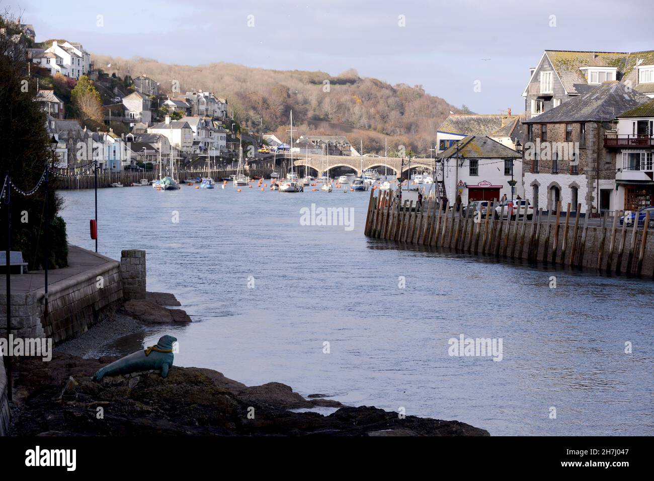 Looe bridge in Cornwall Stock Photo - Alamy